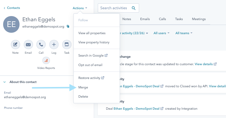 Merge Salesforce Contacts when Synced with HubSpot